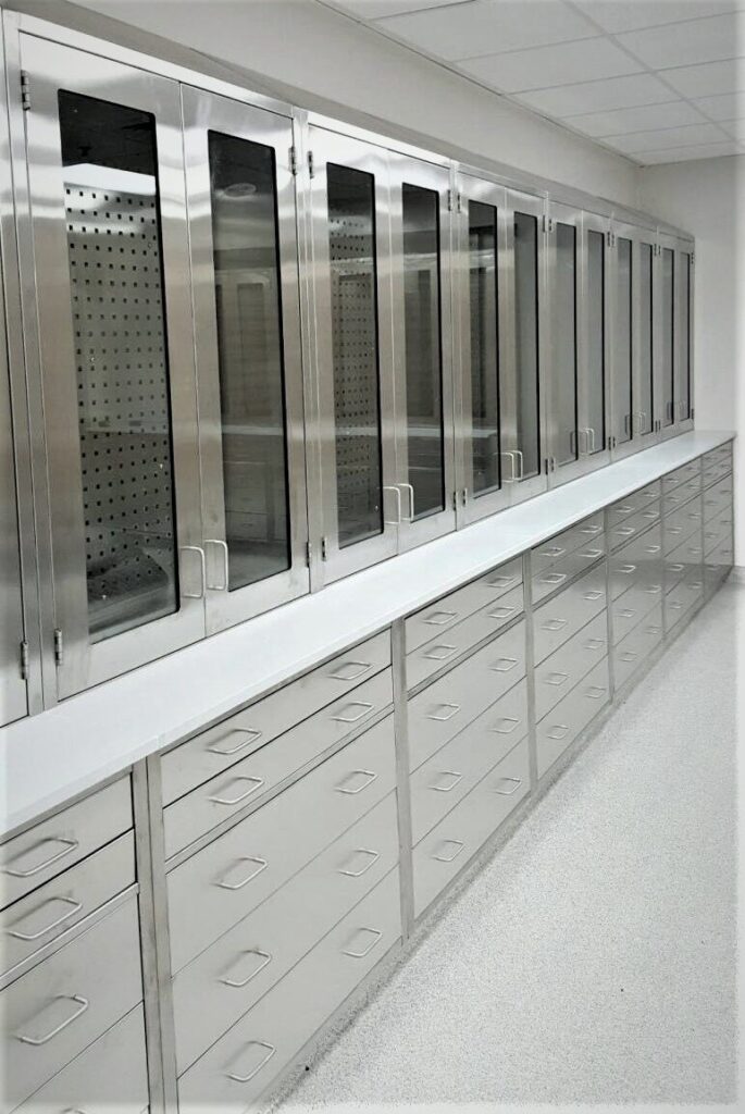 Stainless Steel Laboratory Cabinets - 2 Door, 2 Drawer | GFI